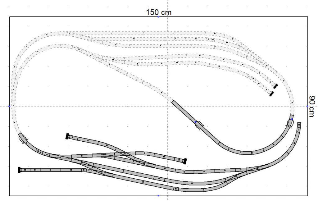 Kleiner Gleisplan Minitrix 150 x 90cm - Modellbahngleispläne