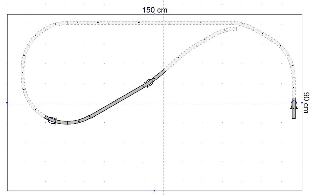 Kleiner Gleisplan Minitrix 150 x 90cm - Modellbahngleispläne