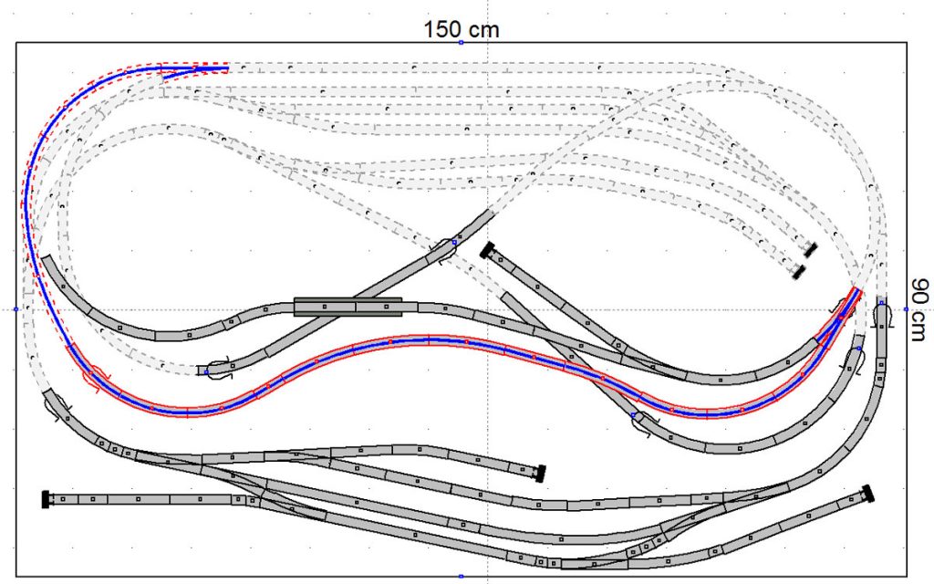 Kleiner Gleisplan Minitrix 150 x 90cm - Modellbahngleispläne
