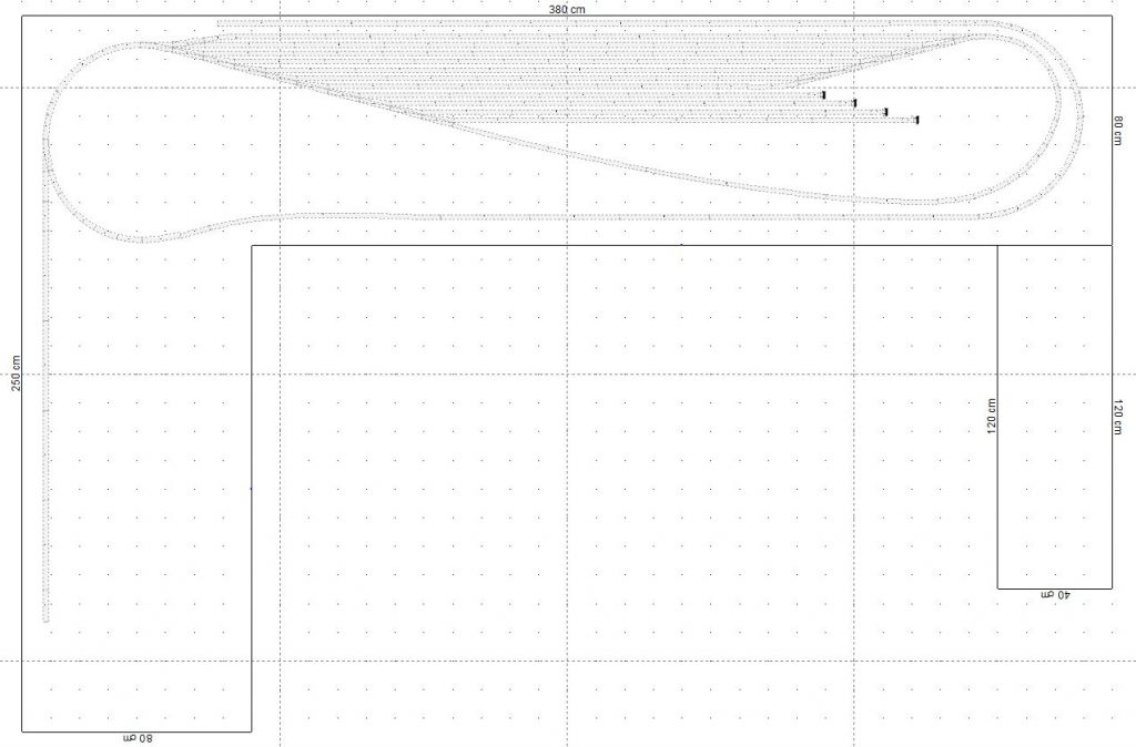Güterverkehr - Minitrix Gleisplan 380x250x200cm - Modellbahngleispläne
